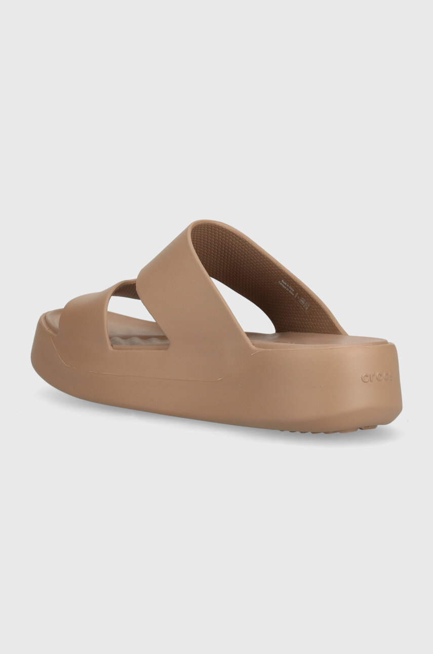 Шльопанці Crocs Gataway Platform H - Strap жіночі колір коричневий на ...