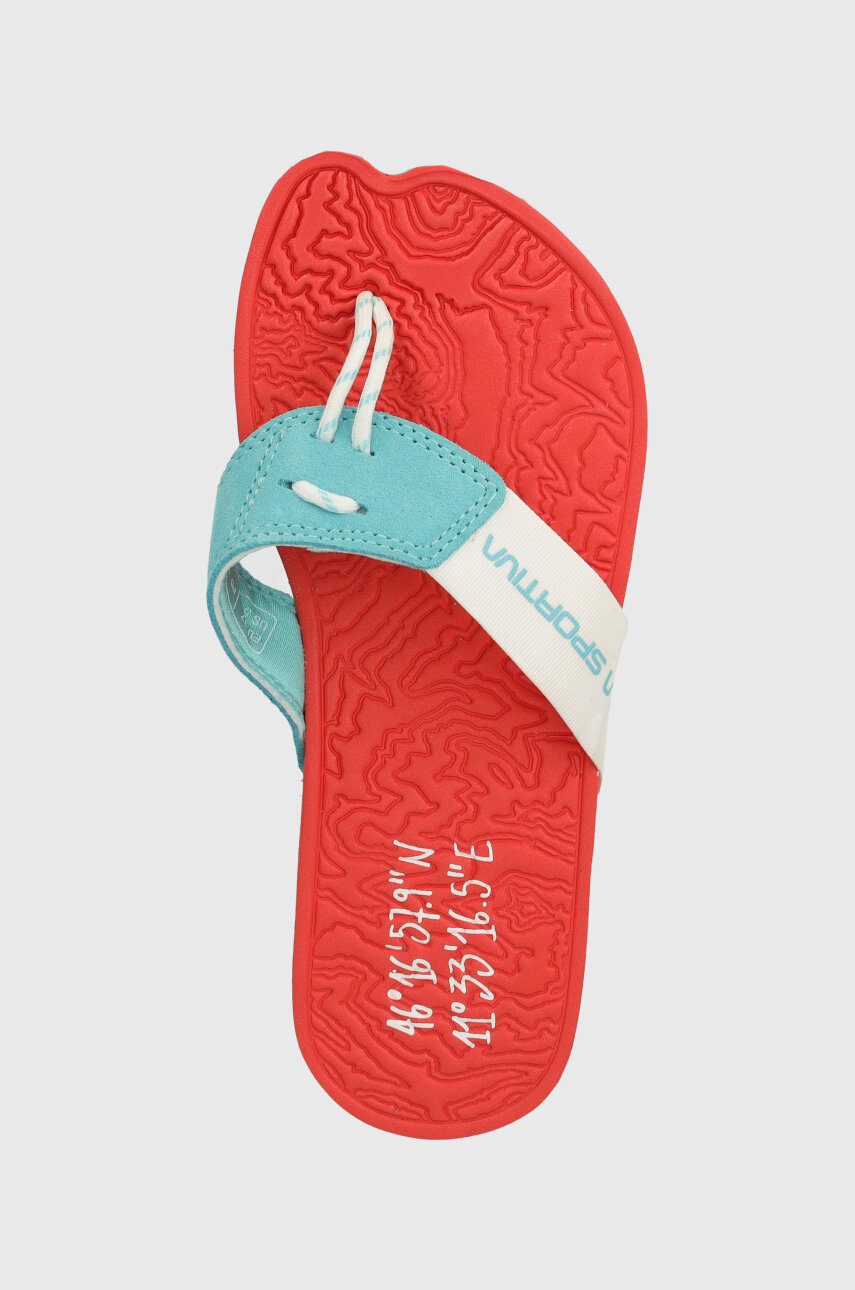 LA Sportiva japonki Jandal damskie kolor czerwony na płaskim obcasie ...