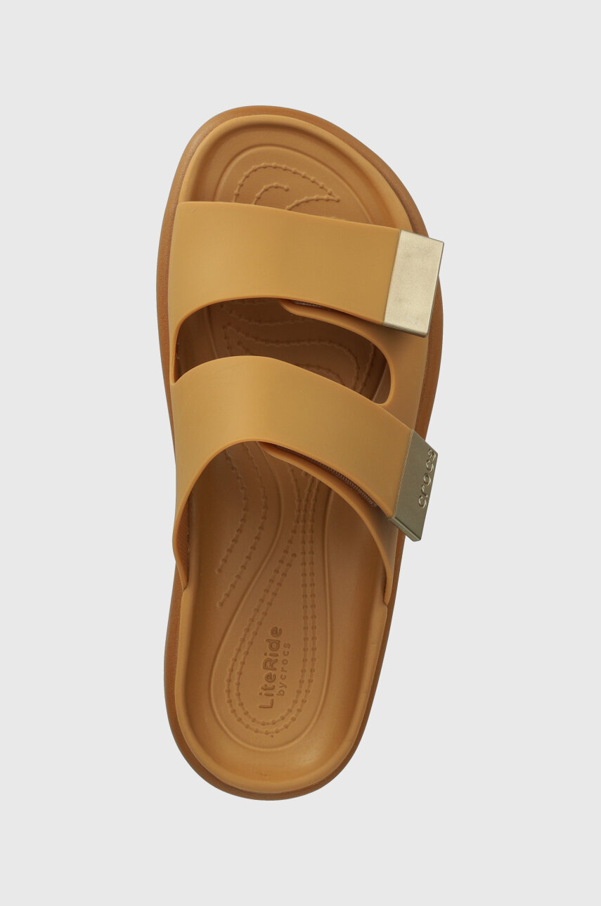 Crocs sliders Brooklyn Luxe Sandal women's brown color 209586.2U3 at PRM US