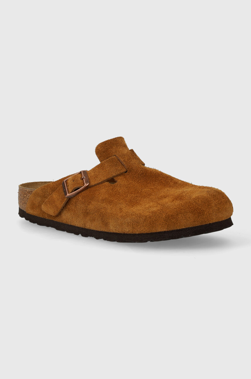 Birkenstock suede sliders Boston men's brown color 1027110 at PRM US