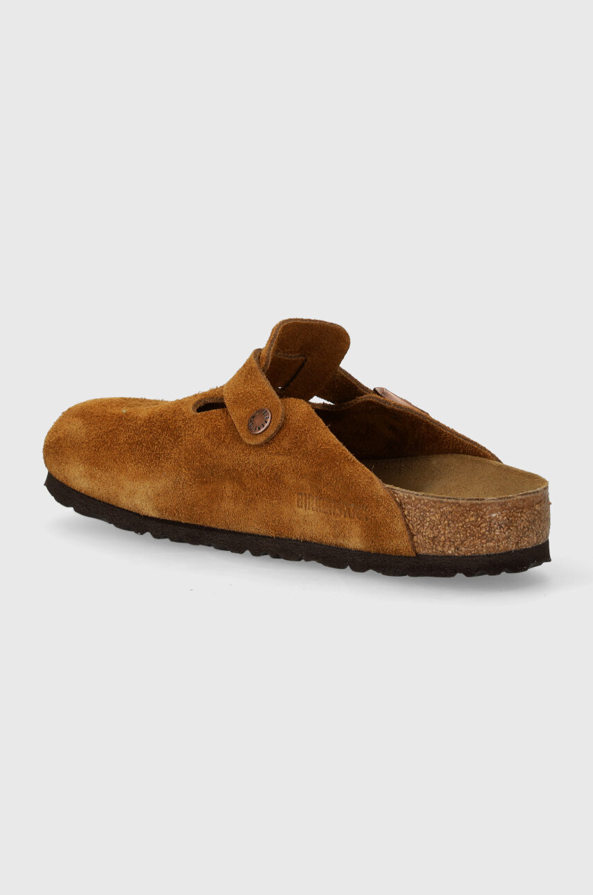 Birkenstock suede sliders Boston men's brown color 1027110 at PRM US