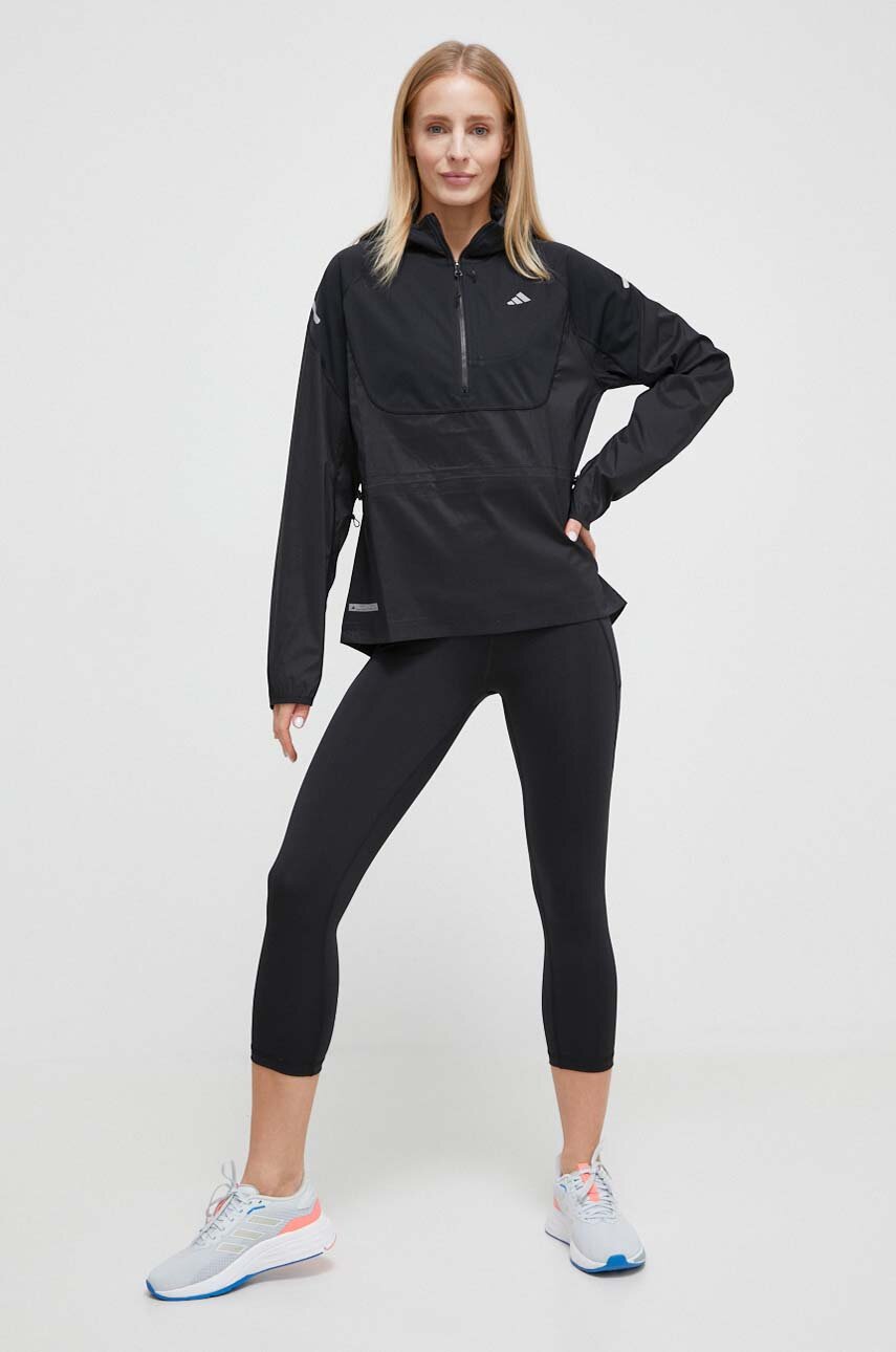 Bežecká bunda adidas Performance Ultimate čierna farba, prechodná ...