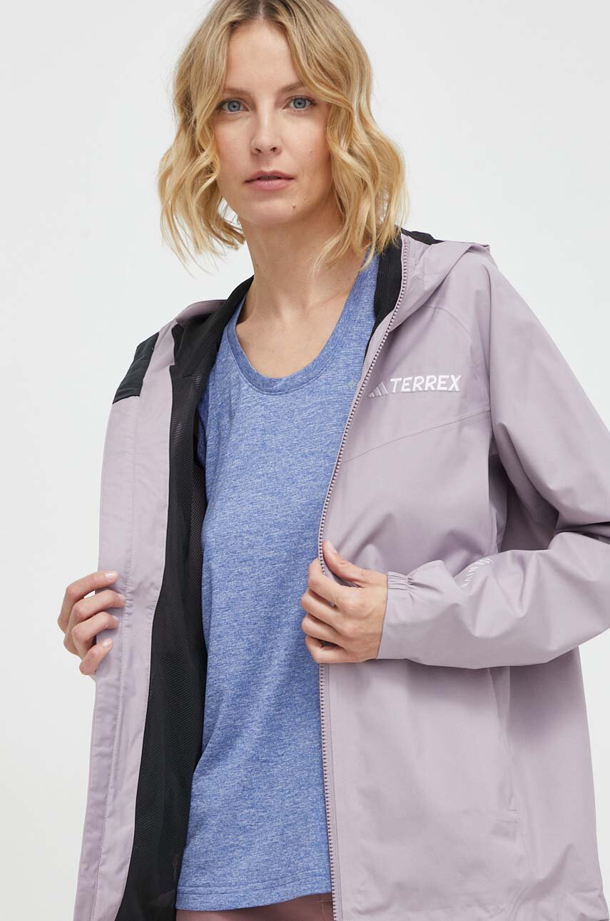 Nepremokavá bunda adidas TERREX Multi dámska, fialová farba, IP1485 ...