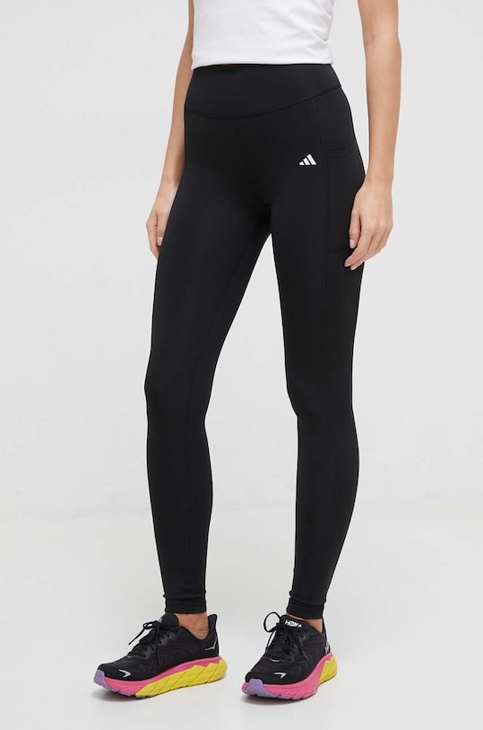 adidas Performance legginsy treningowe Optime kolor czarny gładkie ...