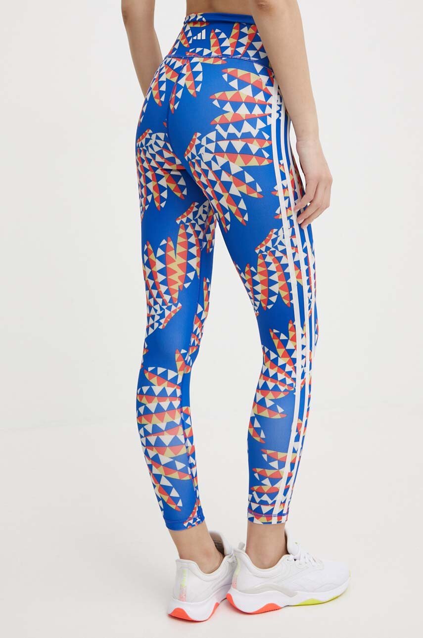 adidas Performance legginsy treningowe x FARM Rio kolor niebieski ...