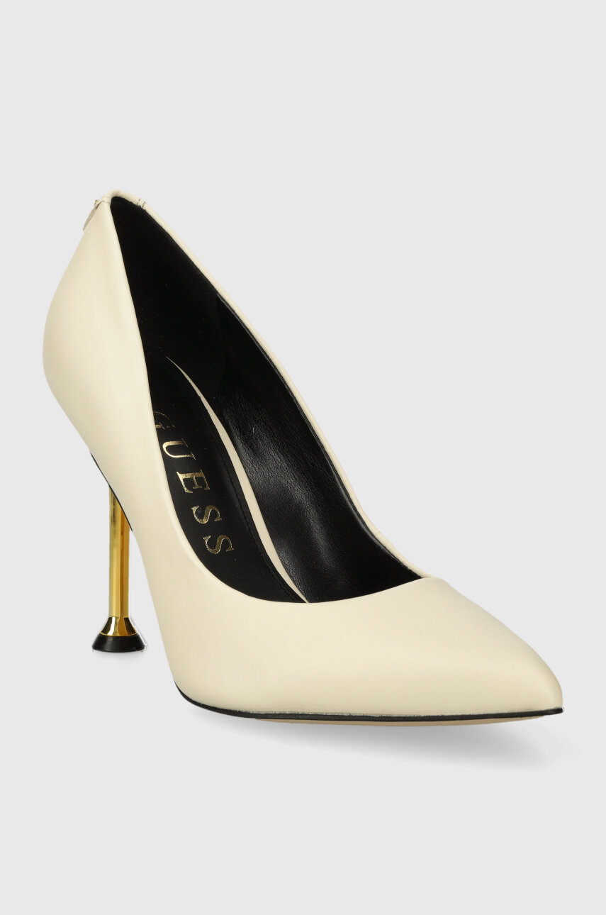 Guess szpilki skórzane TRACKER kolor beżowy FLPTRK LEA08 | Answear.com