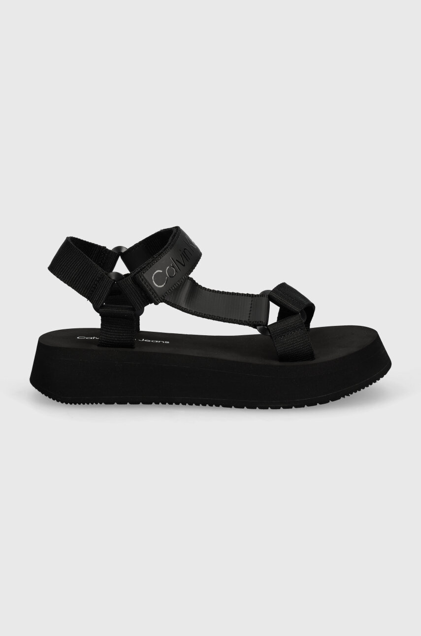 Calvin Klein Jeans sandały SANDAL VELCRO WEBBING DC damskie kolor ...