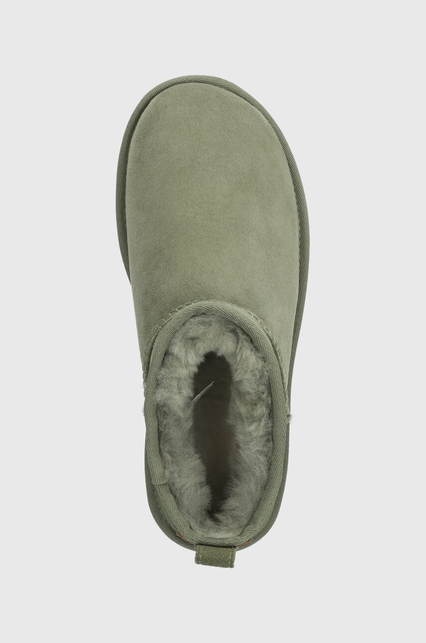 UGG suede snow boots Classic Ultra Mini green color 1116109 at PRM US