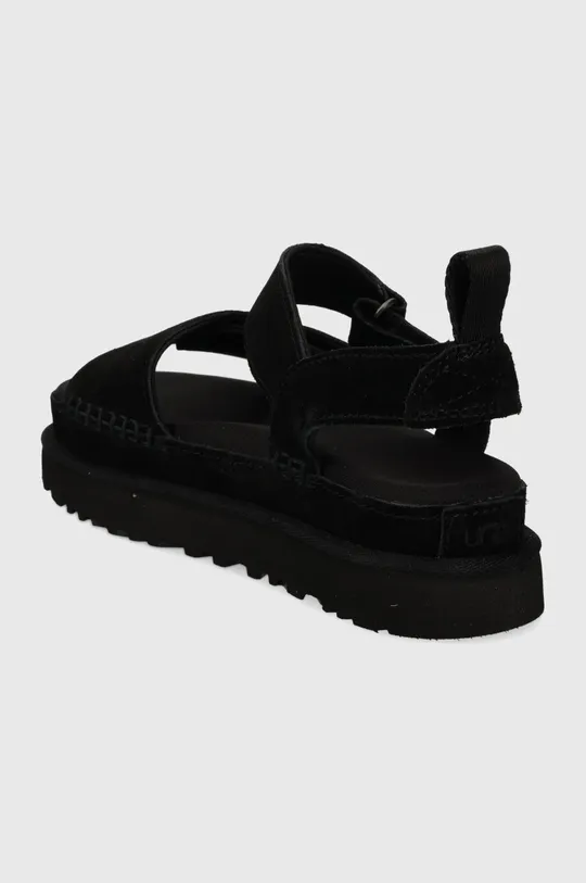 UGG sandale din piele intoarsa Goldenstar femei, culoarea negru, cu ...