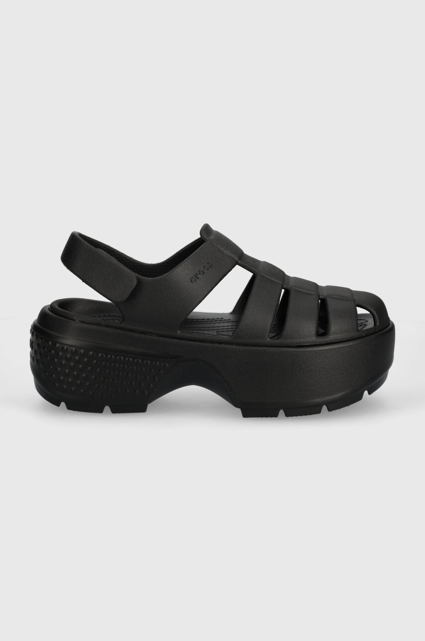 Crocs sandały Stomp Fisherman Sandal damskie kolor czarny na platformie ...