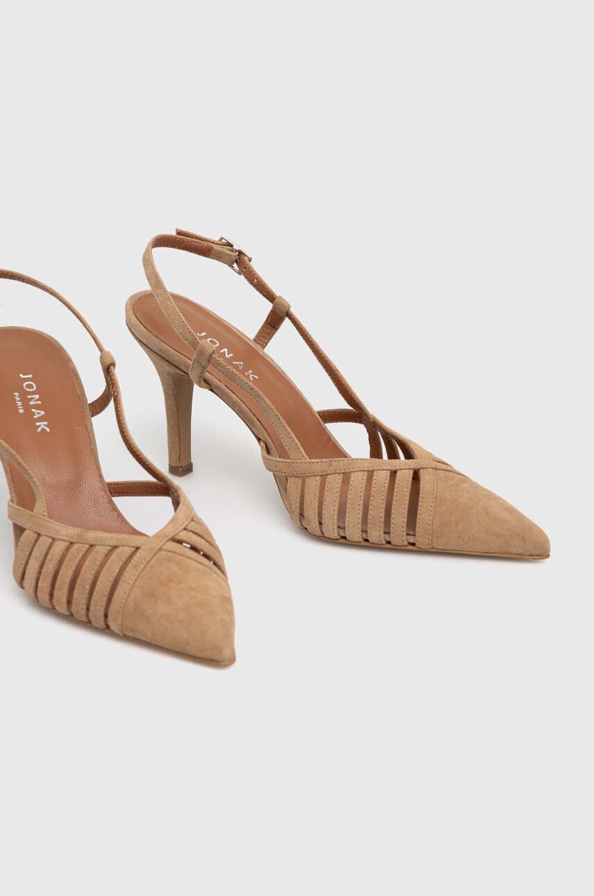 Jonak szpilki zamszowe DINKY kolor beżowy 3400162 | Answear.com
