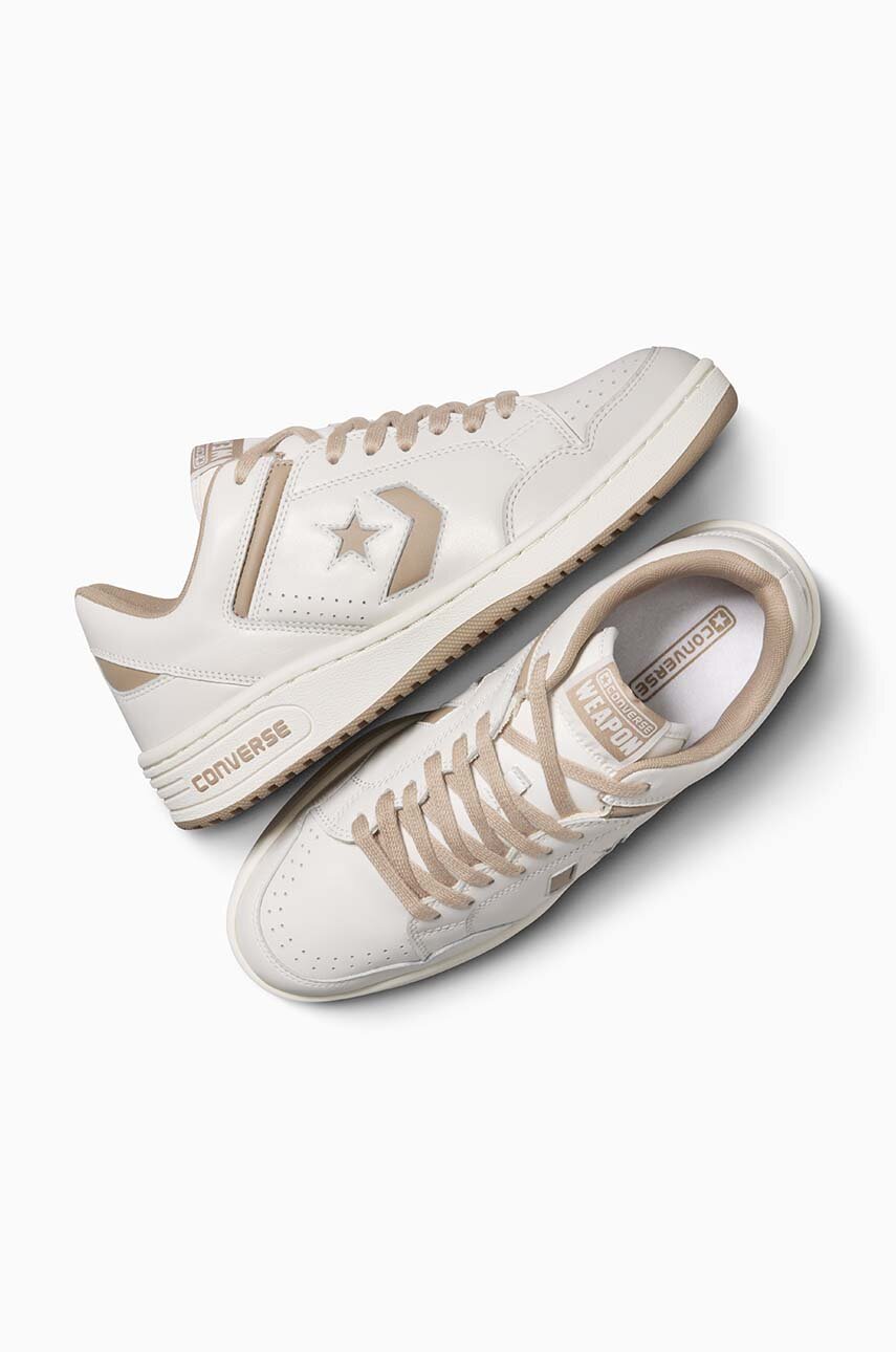 Converse leather sneakers Weapon Old Money beige color A07240C at PRM US