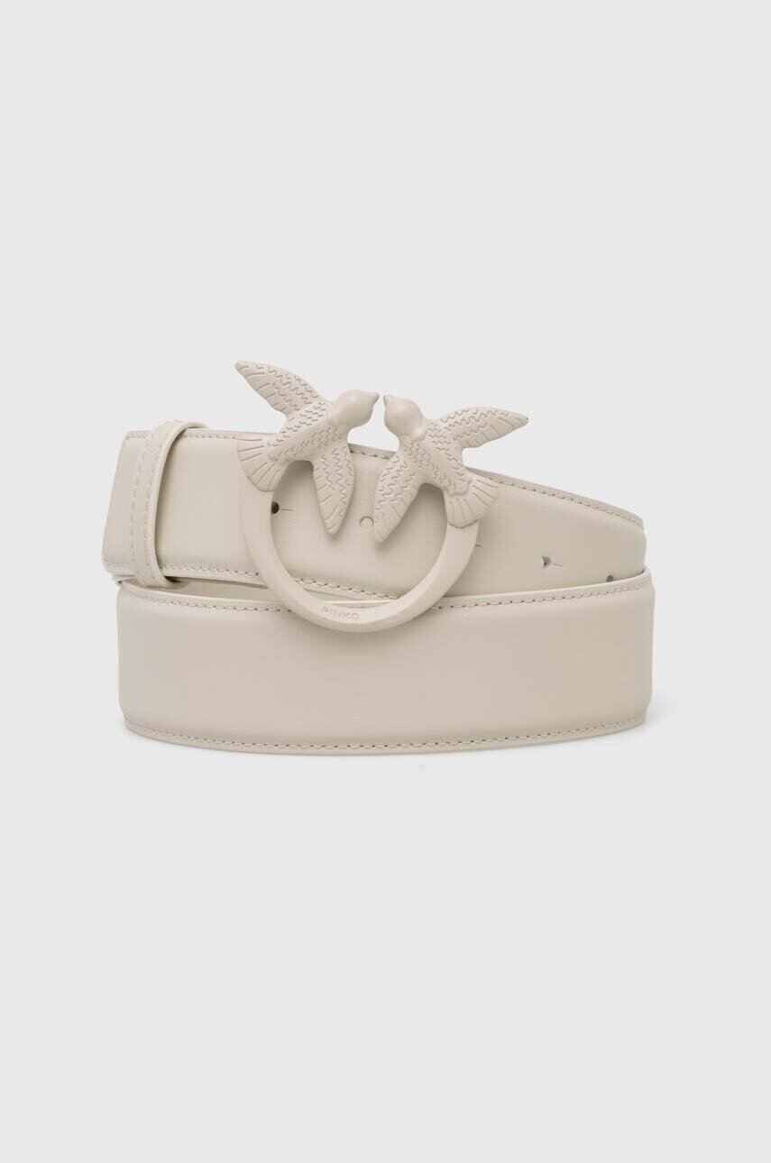 Pinko pasek skórzany damski kolor biały 100120.A1K2 | Answear.com