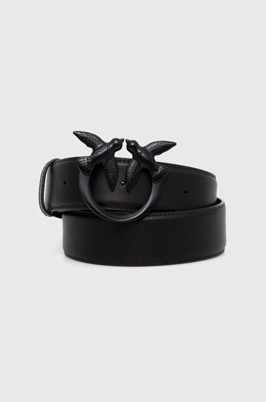 Pinko pasek skórzany damski kolor czarny 100120.A1K2 | Answear.com