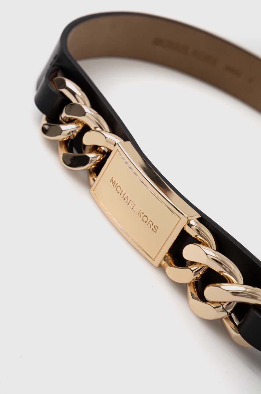 MICHAEL Michael Kors pasek skórzany damski kolor czarny | Answear.com