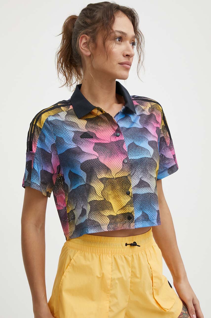 adidas koszula TIRO kolor czarny relaxed z kołnierzykiem klasycznym ...