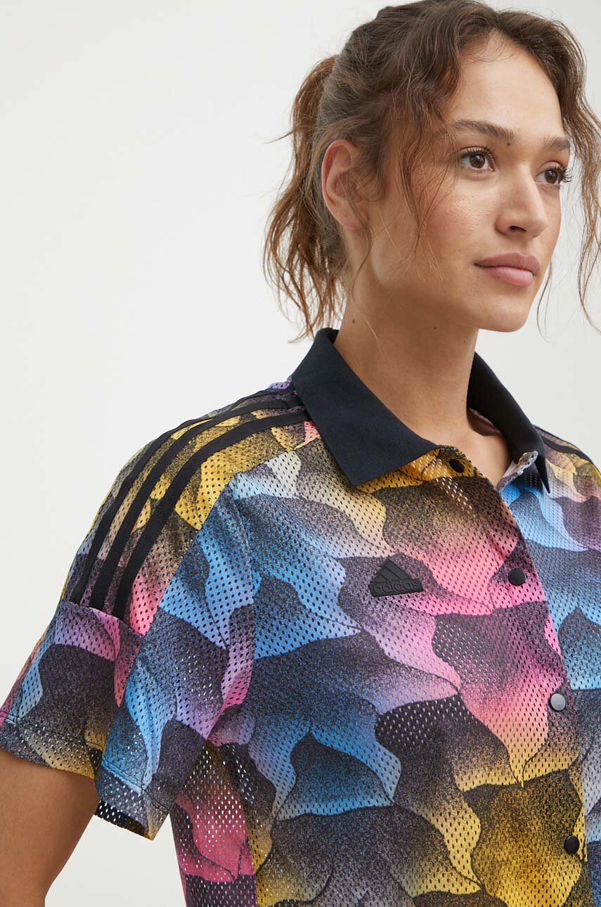 adidas koszula TIRO kolor czarny relaxed z kołnierzykiem klasycznym ...