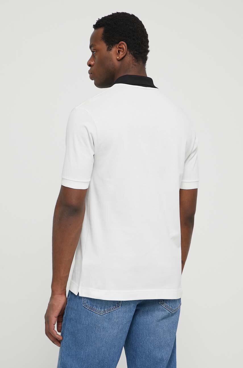 Lacoste polo bawełniane kolor biały z aplikacją | Answear.com
