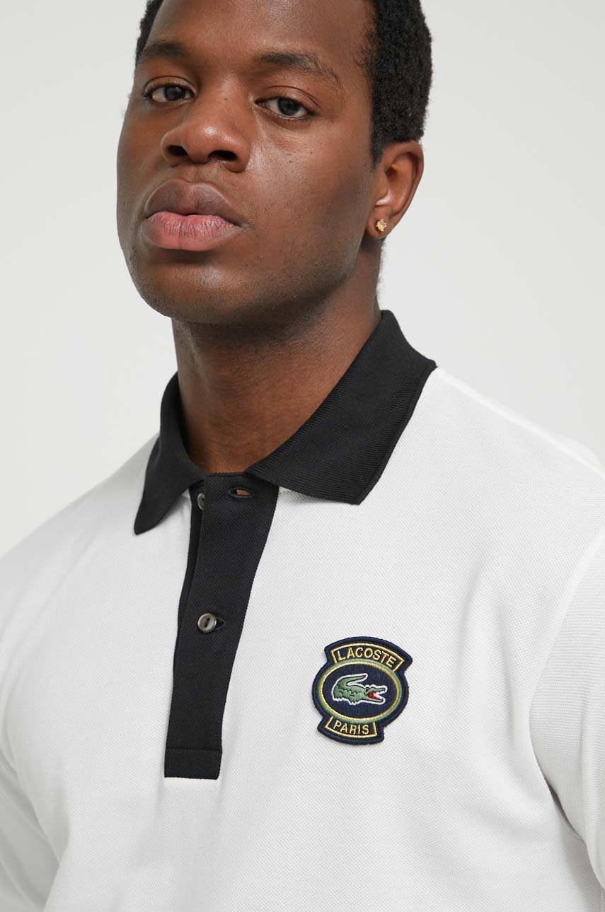 Bombažen polo Lacoste bela barva | kupite na ANSWEAR.si