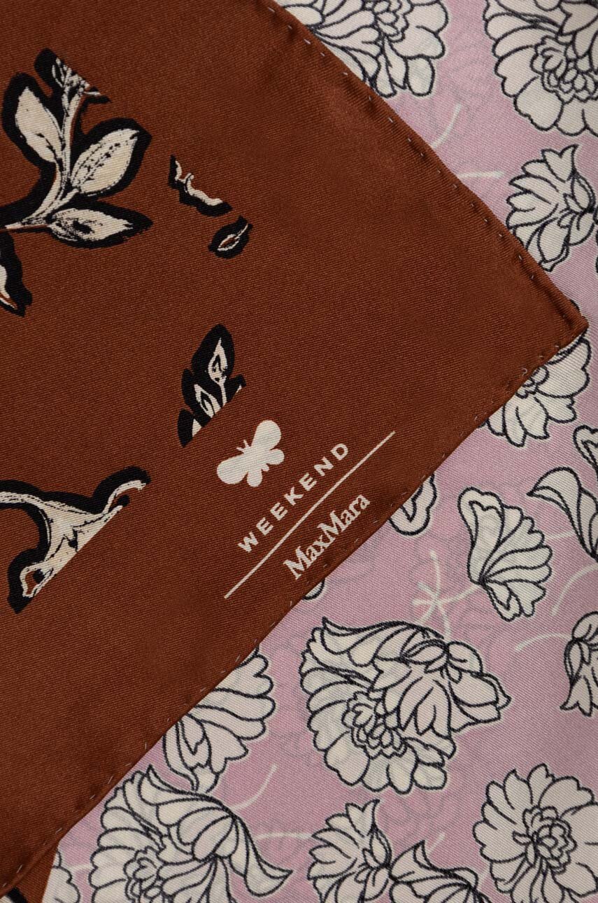 Svileni rubac Weekend Max Mara boja: smeđa, s uzorkom, 2415541114600 ...