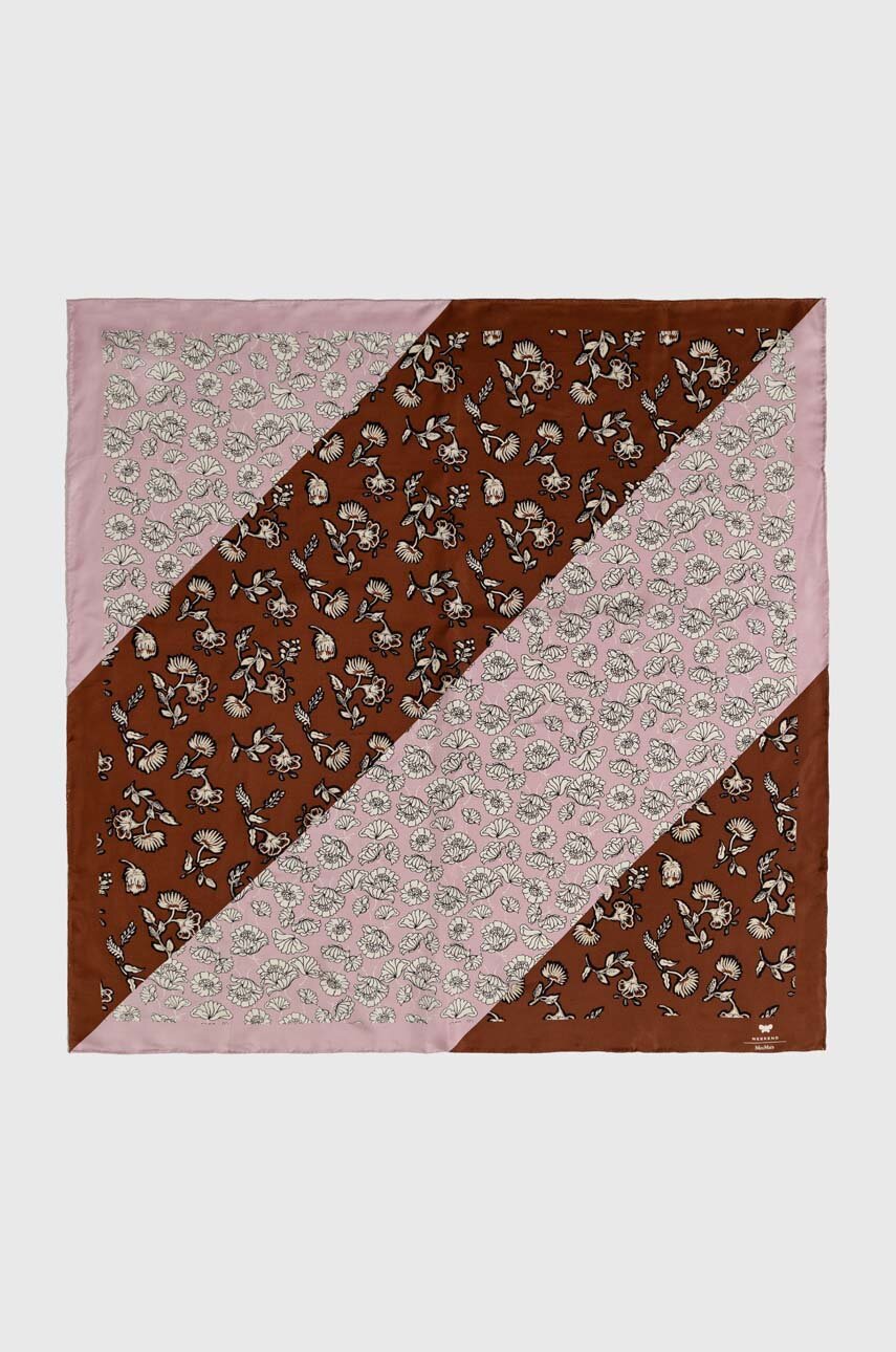 Svileni rubac Weekend Max Mara boja: smeđa, s uzorkom, 2415541114600 ...