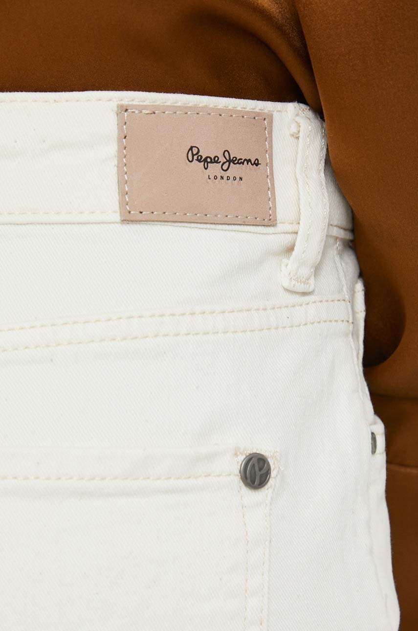Rifle Pepe Jeans WIDE LEG JEANS UHW dámske, béžová farba, PL204598WI5 ...
