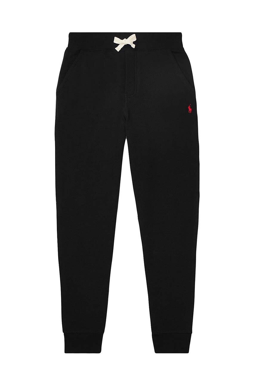 Polo Ralph Lauren spodnie dresowe dziecięce kolor czarny gładkie ...