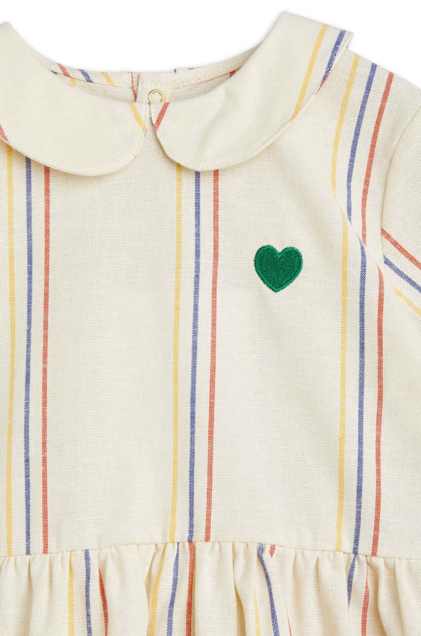 Ľanové šaty pre deti Mini Rodini biela farba, mini, áčkový strih ...