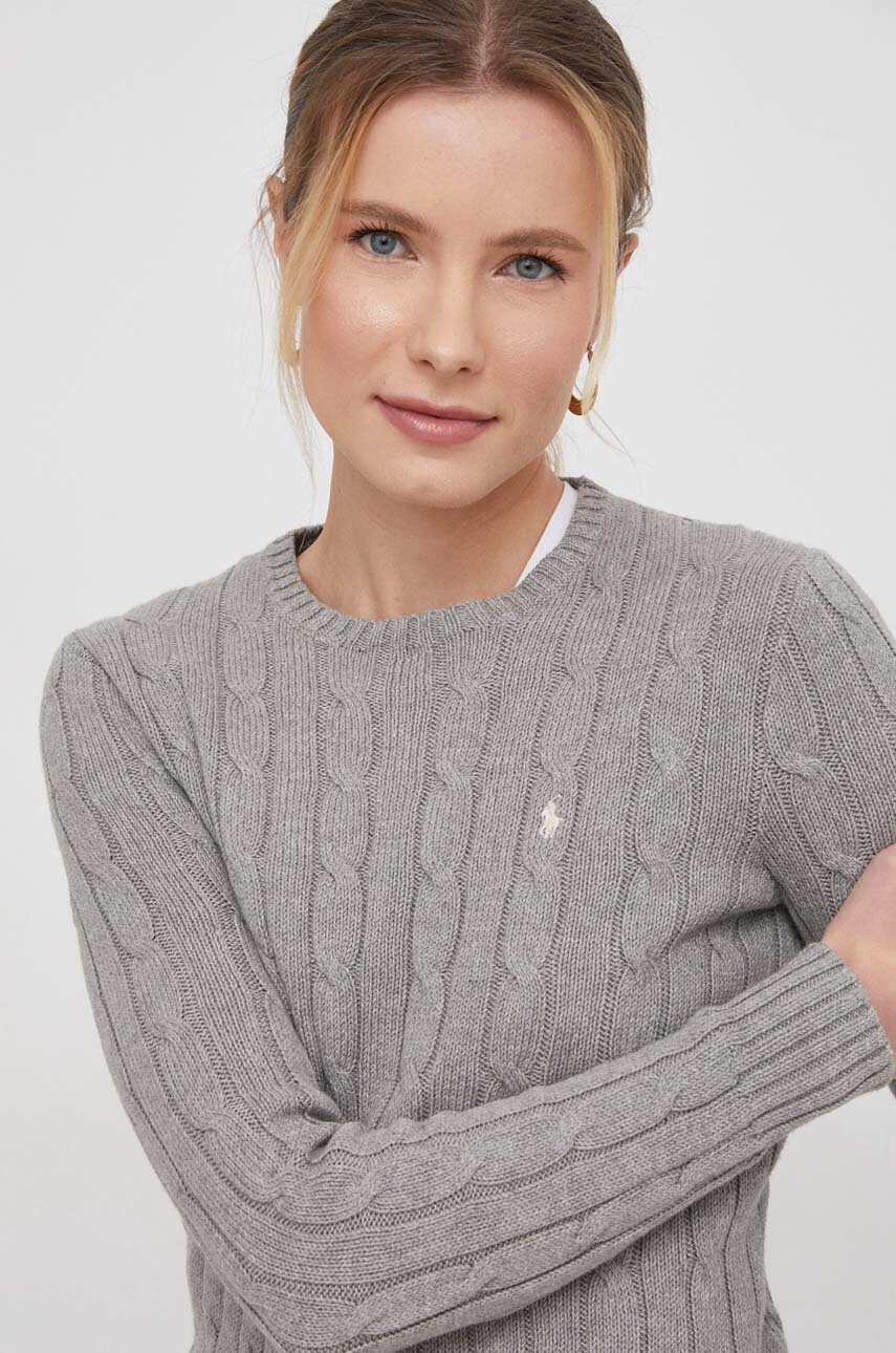 Polo Ralph Lauren sweter bawełniany kolor szary | Answear.com