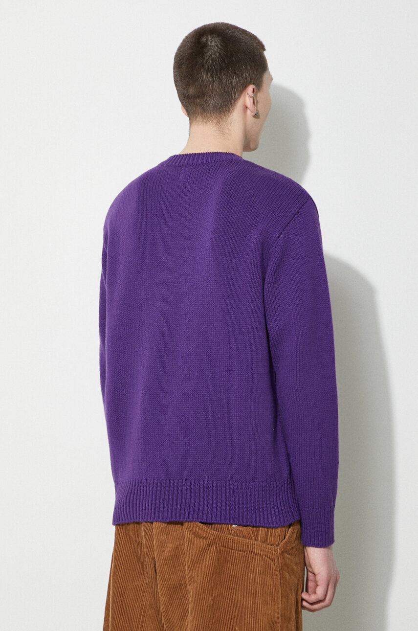 Human Made wool jumper Low Gauge Knit Sweater men’s violet color ...