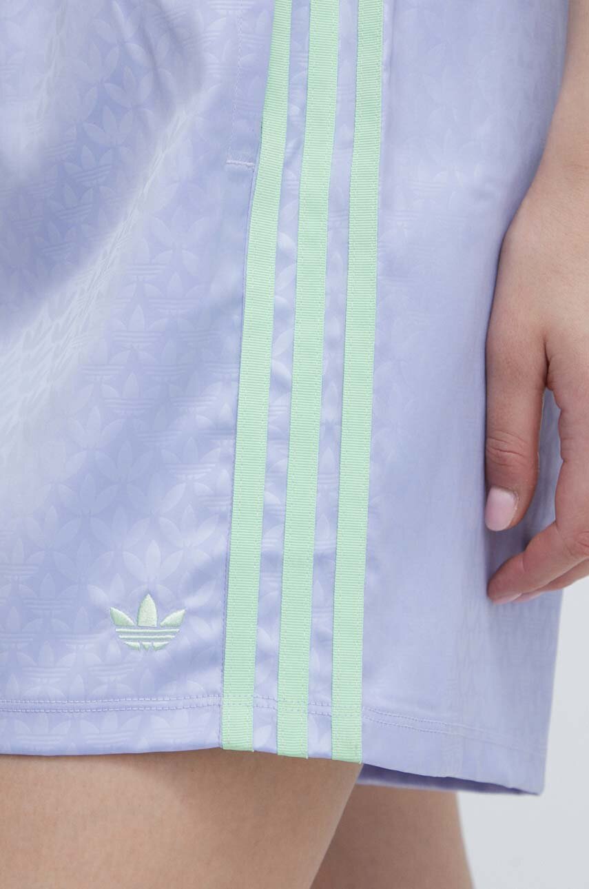 Шорти adidas Originals жіночі колір фіолетовий візерунок висока посадка ...