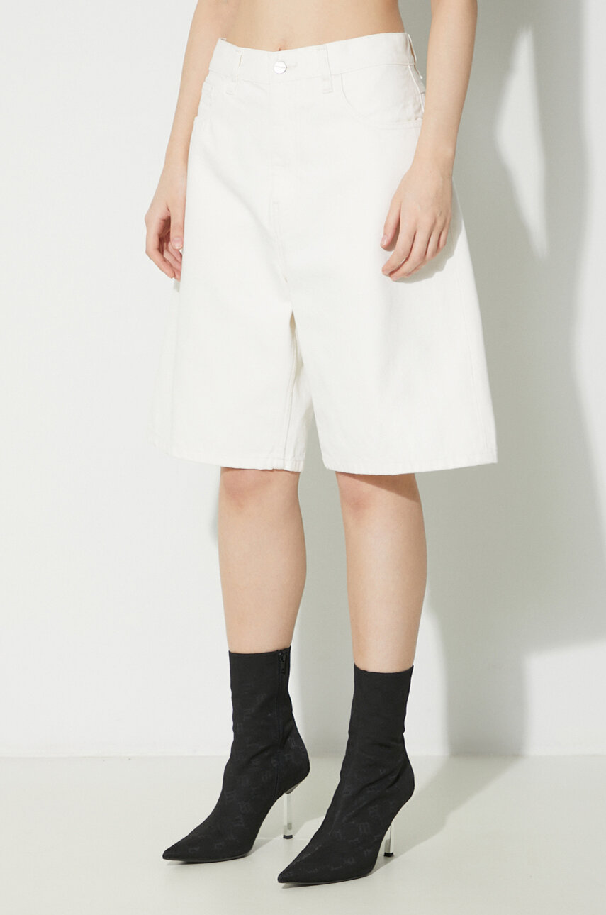 Carhartt WIP szorty jeansowe Brandon Short damskie kolor beżowy gładkie ...