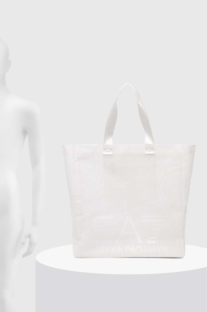 EA7 Emporio Armani torba plażowa kolor biały | Answear.com