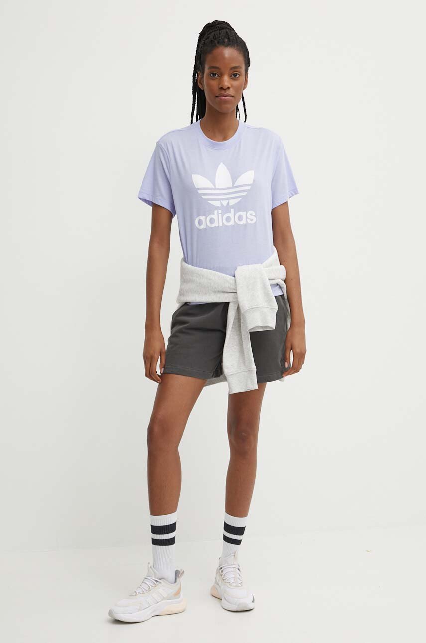adidas Originals t-shirt damski kolor fioletowy IN8439 | Answear.com
