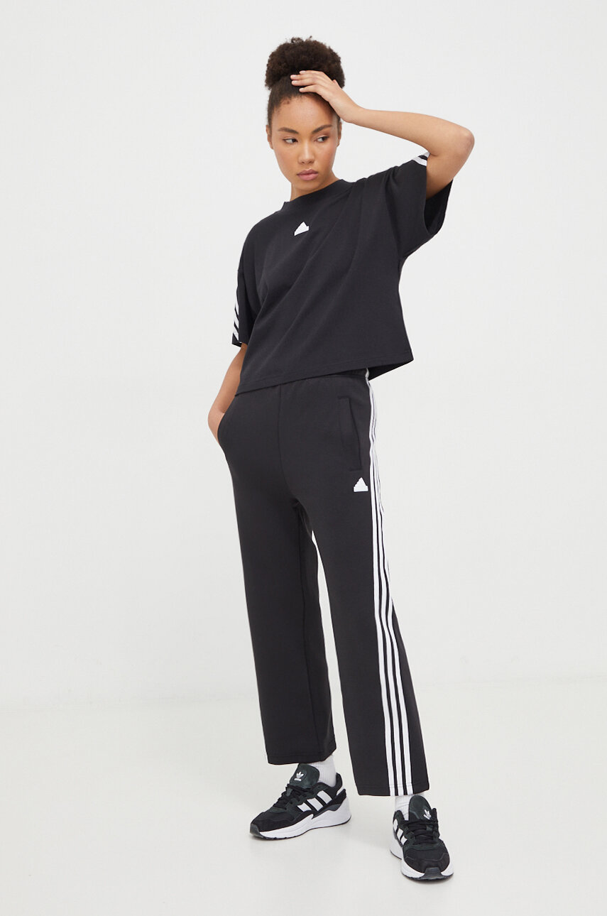 adidas t-shirt bawełniany damski kolor czarny IP1571 | Answear.com