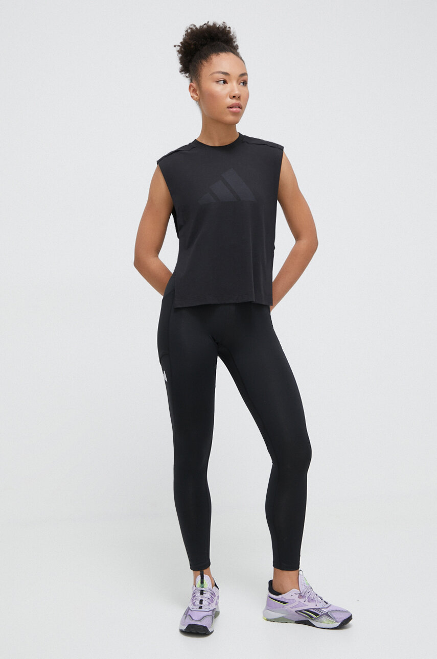 adidas Performance top treningowy Power kolor czarny IT2174 | Answear.com