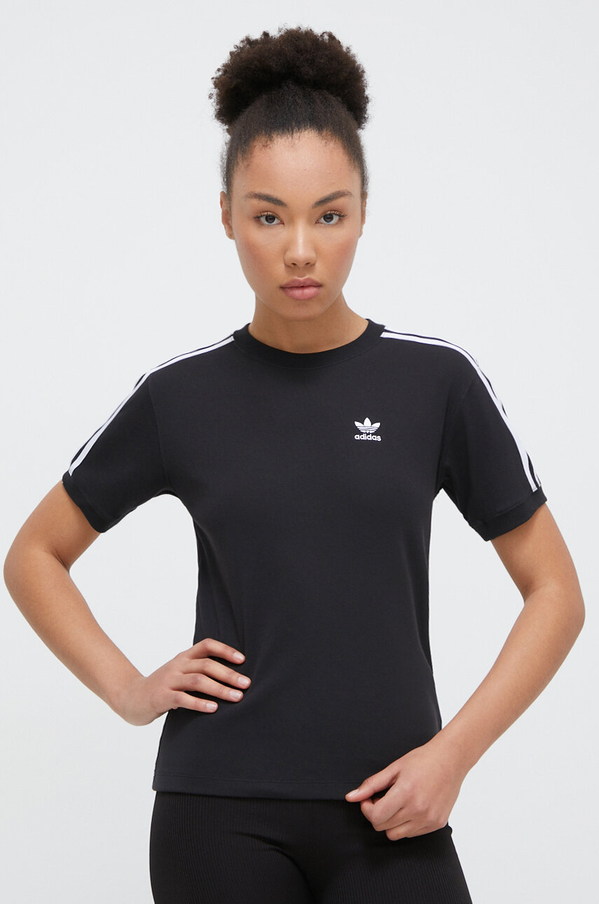 adidas Originals t-shirt 3-Stripes damski kolor czarny IU2420 | Answear.com