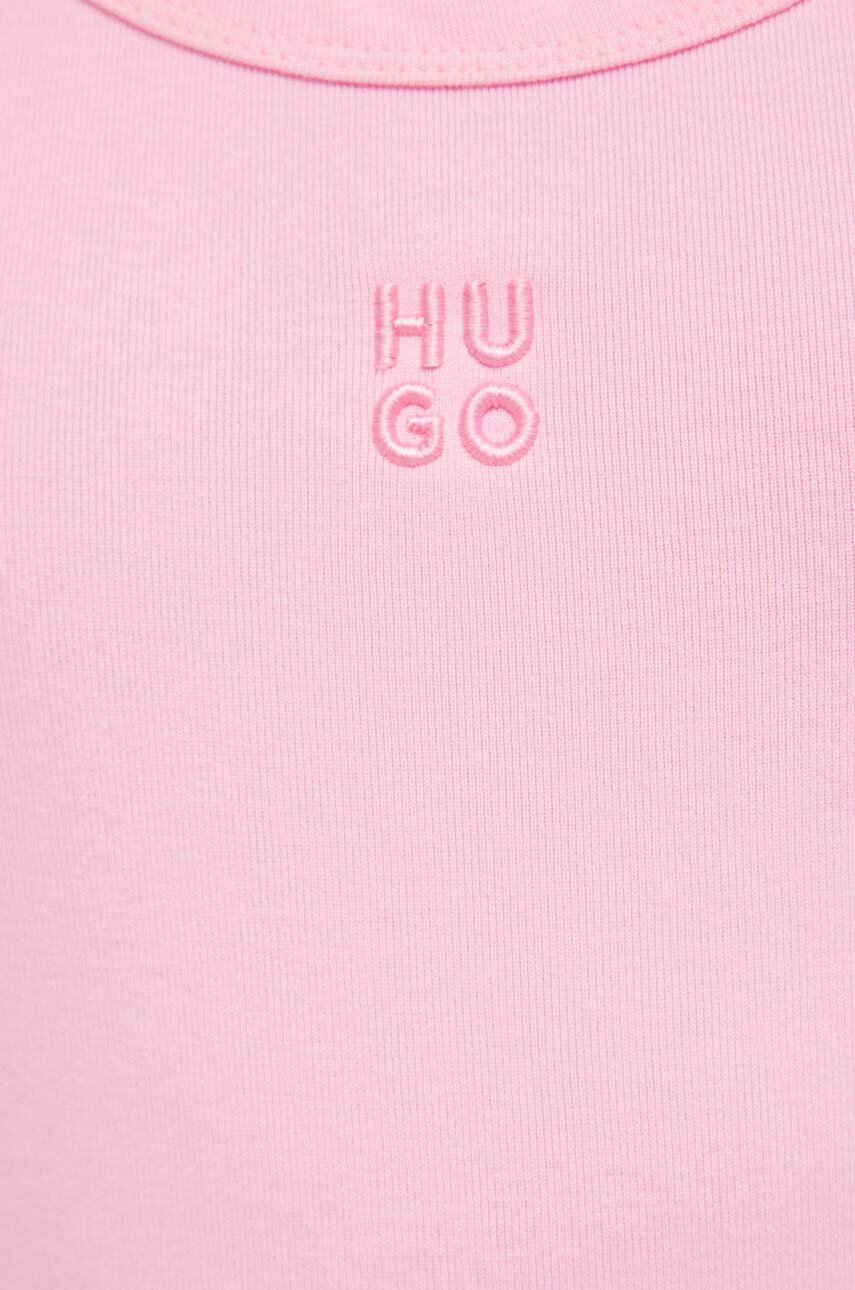 HUGO top damski kolor różowy 50514489 | Answear.com