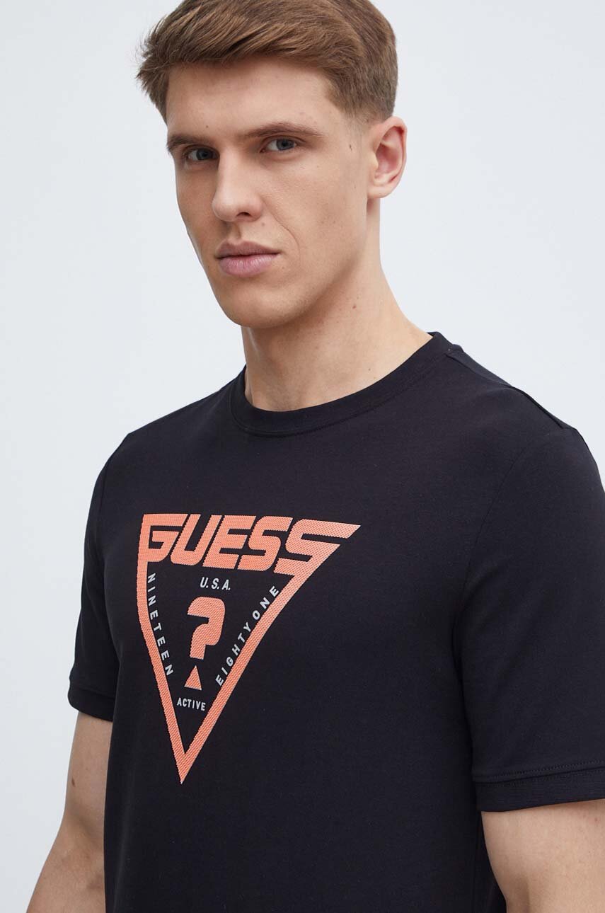 Guess t-shirt QUEENCIE męski kolor czarny z nadrukiem Z4GI09 J1314 ...