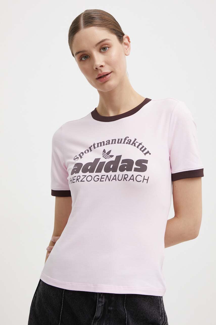 adidas Originals t-shirt damski kolor różowy IR6087 | Answear.com