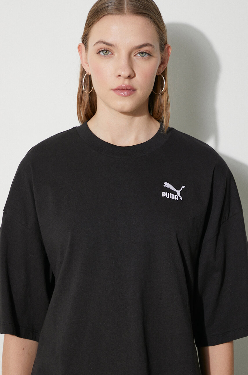 Puma tricou din bumbac femei, culoarea negru 624226 pe PRM