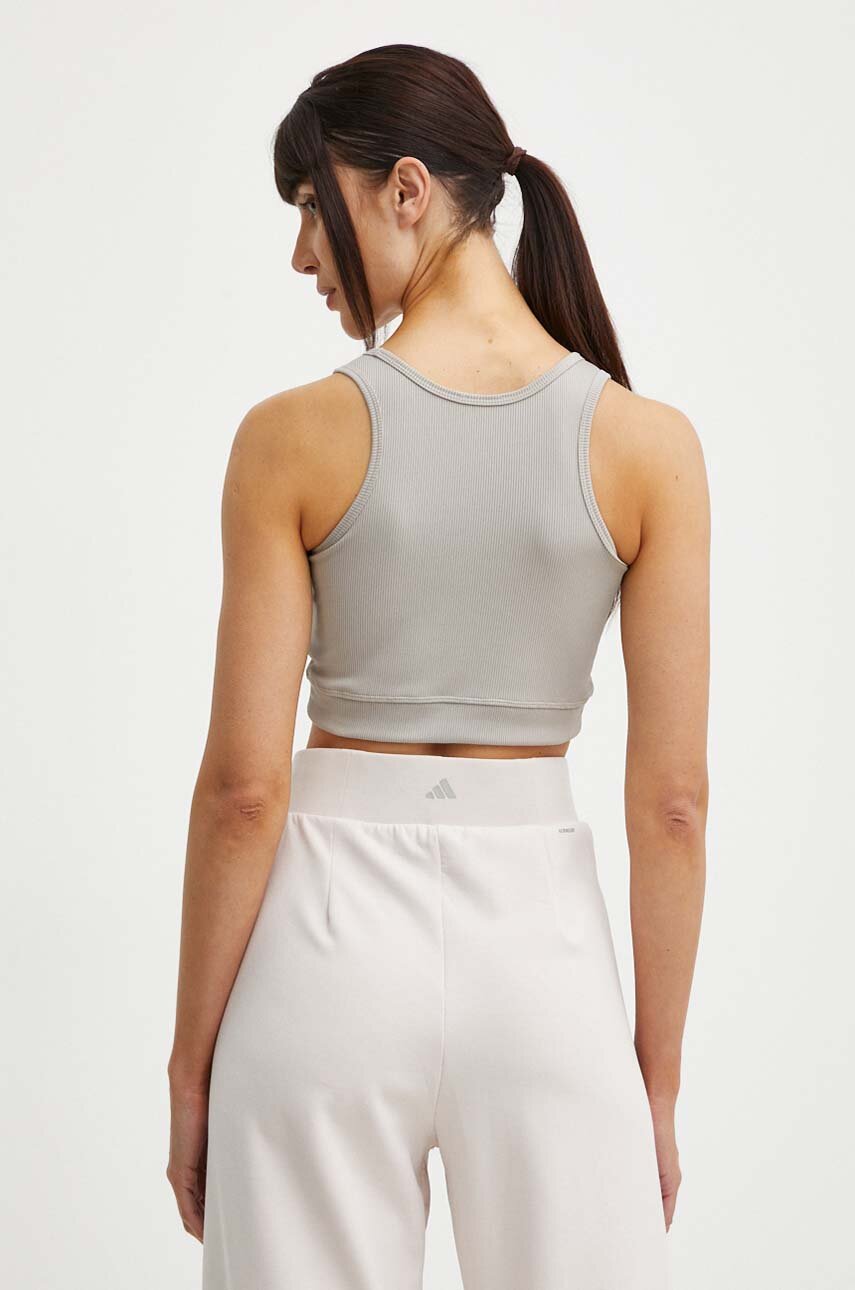 Reebok top do jogi Lux Studio Rib kolor beżowy 100076305 | Answear.com