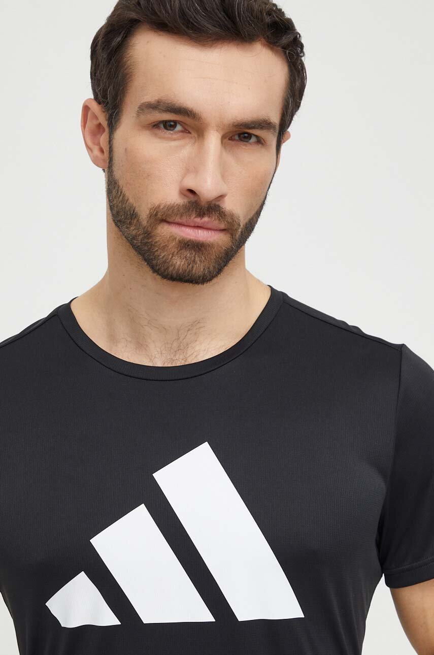 adidas Performance t-shirt do biegania Run It Run It kolor czarny z ...