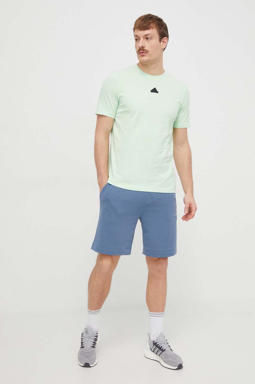 adidas t-shirt bawełniany męski kolor zielony z nadrukiem IN6237 ...