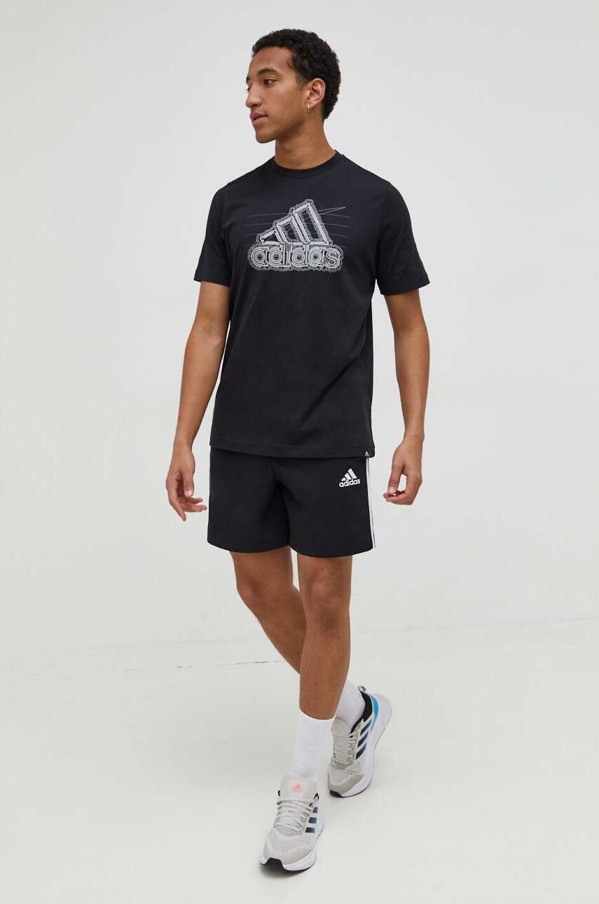 adidas t-shirt bawełniany męski kolor czarny z nadrukiem IN6258 ...