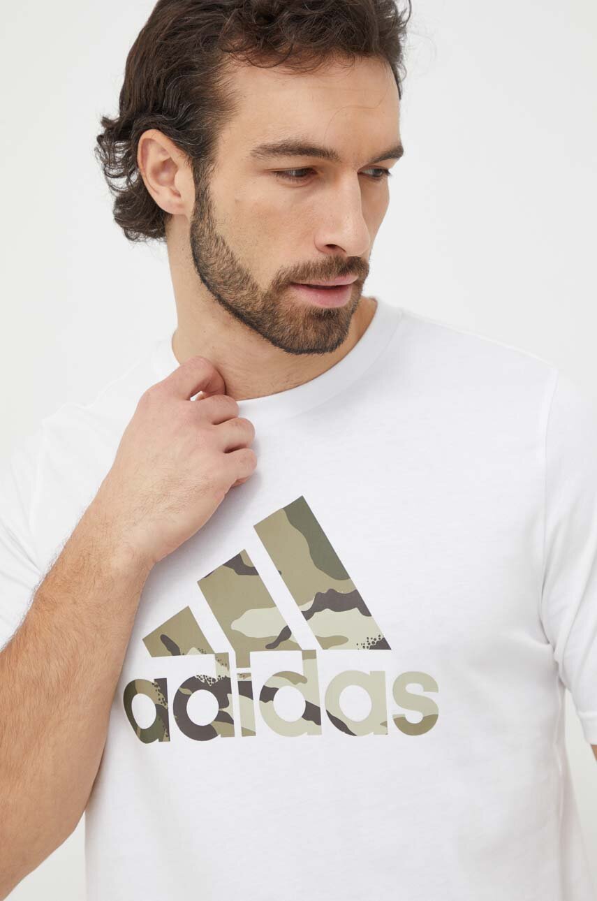 adidas t-shirt bawełniany męski kolor biały z nadrukiem IN6472 ...