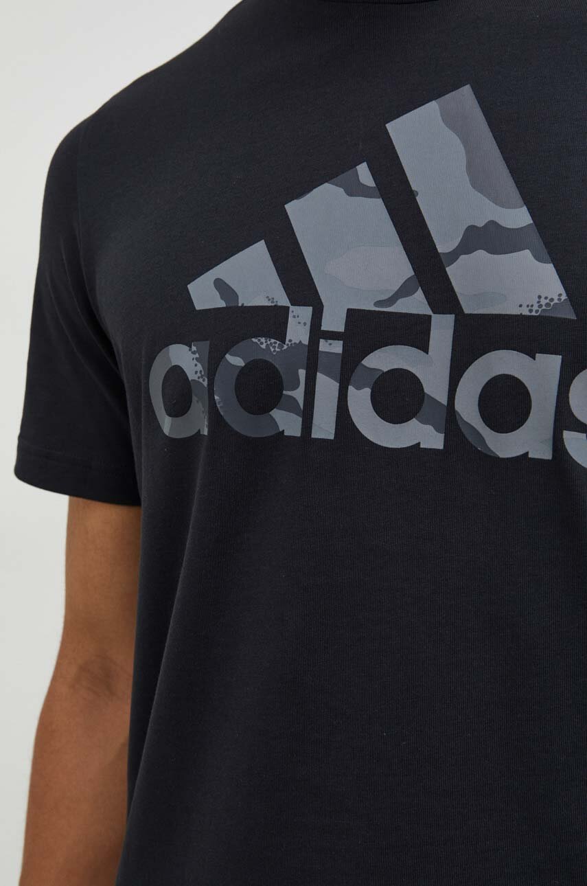 Pamučna majica adidas za muškarce, boja: crna, s tiskom IR5828 | ANSWEAR.hr