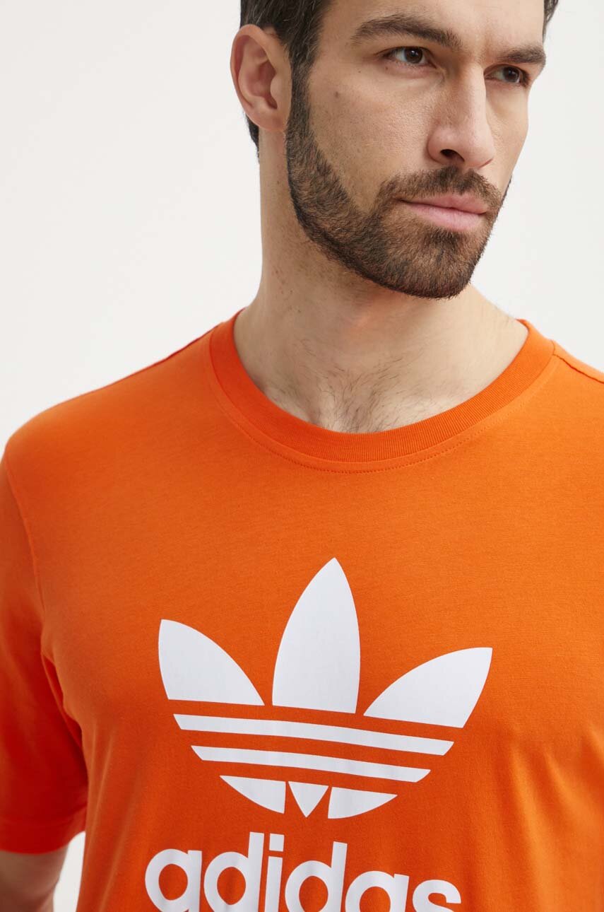adidas Originals t-shirt bawełniany męski kolor pomarańczowy z ...
