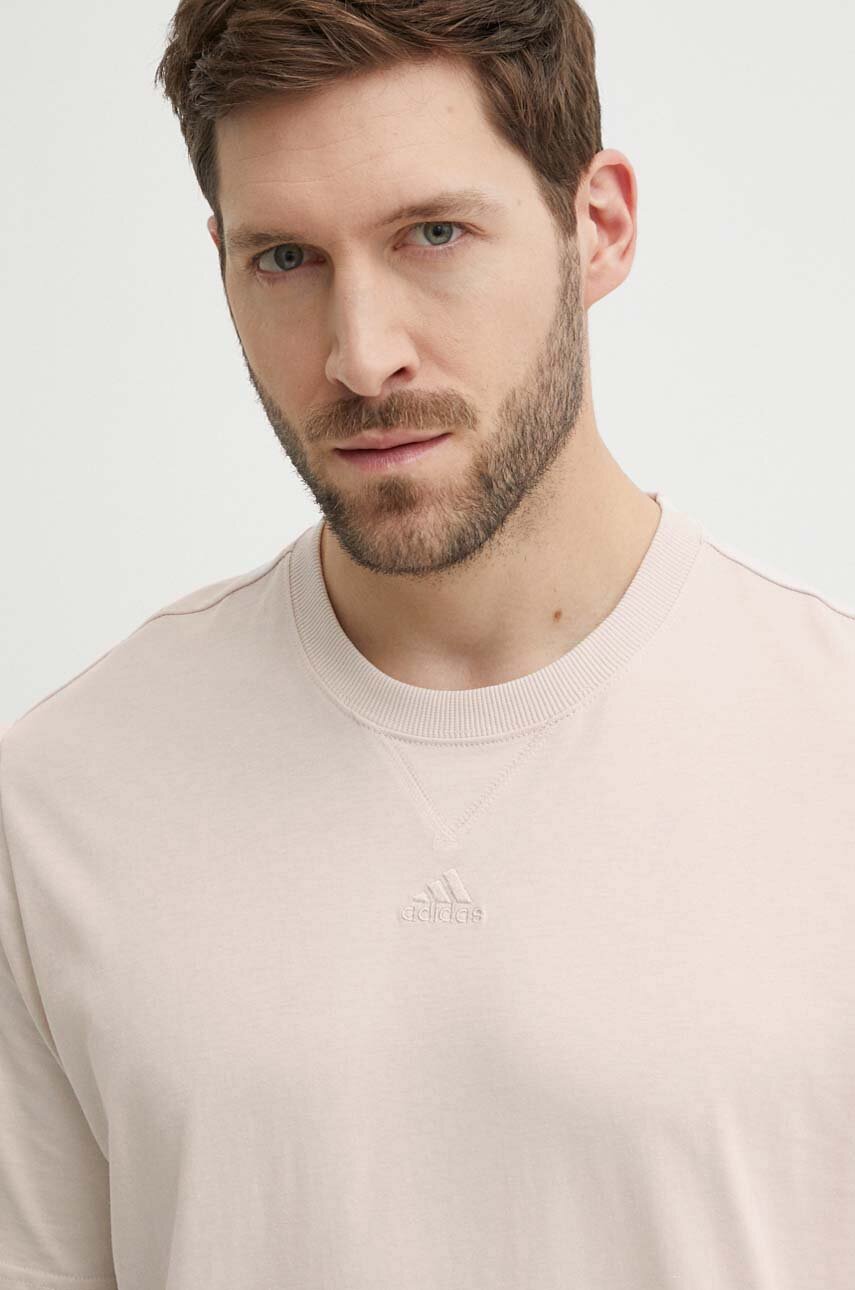 adidas t-shirt bawełniany męski kolor różowy gładki IR9115 | Answear.com