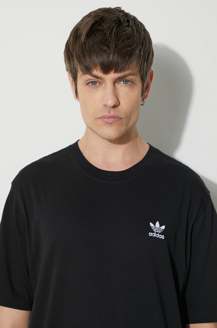 adidas Originals cotton t-shirt Essential Tee men’s black color IR9690 ...